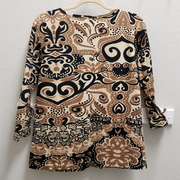Kaktus | Tops | Kaktus Brown Black Large 0 Cotton Beaded Top | Poshmark